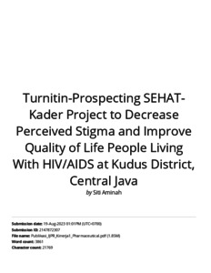 Turnitin-Prospecting SEHAT-Kader Project to Decrease Perceived Stigma and Improve Quality of ...
